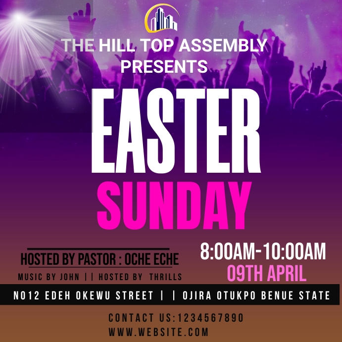 Easter service flyer template | PosterMyWall