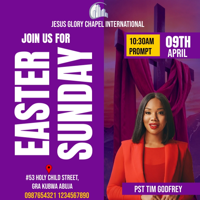 Easter service flyer template | PosterMyWall