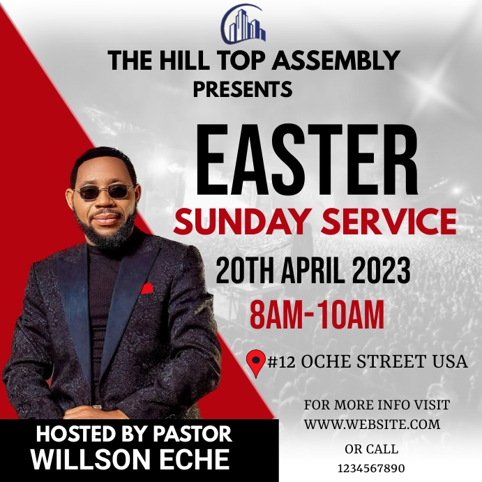 Easter service flyer template | PosterMyWall