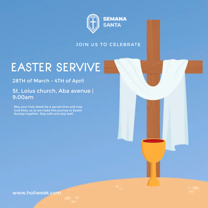 EASTER service invitation Templat | PosterMyWall