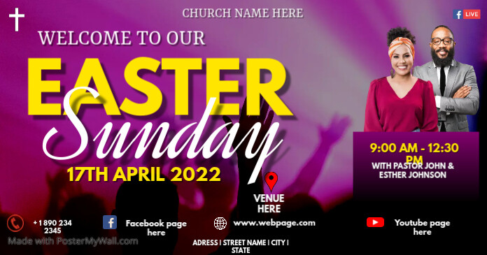 Easter Service poster Template | PosterMyWall