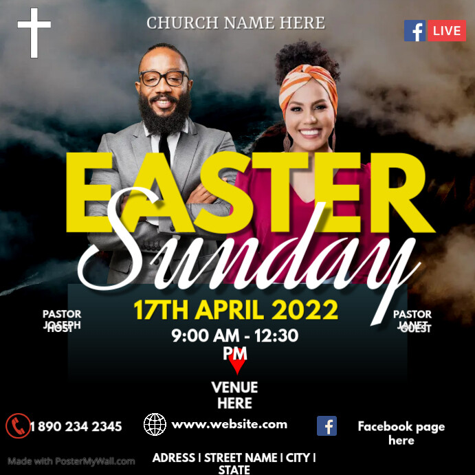 Easter Service poster Template | PosterMyWall