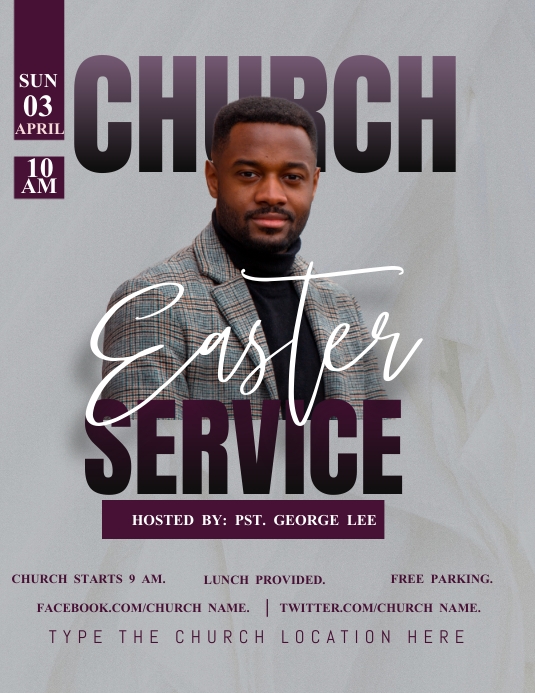 Easter service poster Template | PosterMyWall