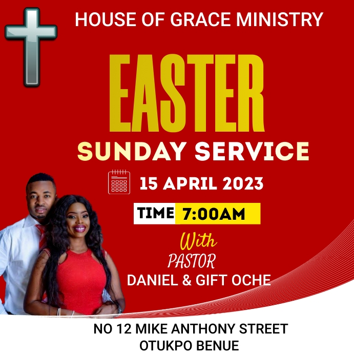 Plantilla de Easter services flyer template | PosterMyWall