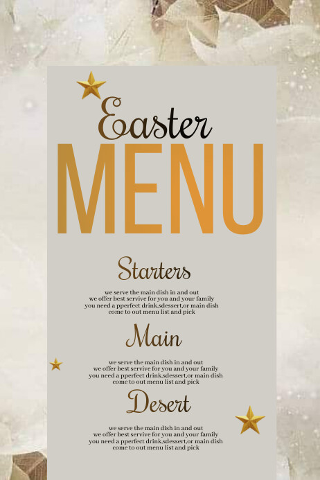 Easter special menu (1) Template | PosterMyWall