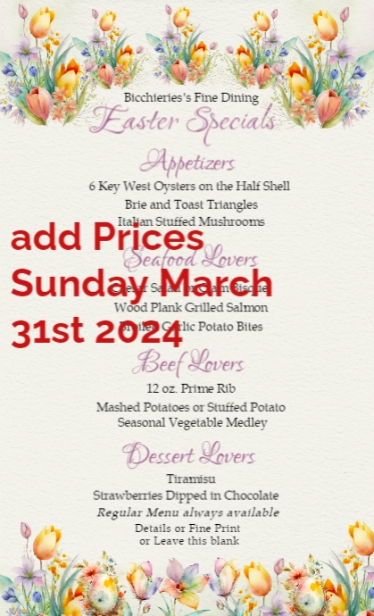 Easter Specialty Menu Easy Edit Template | PosterMyWall