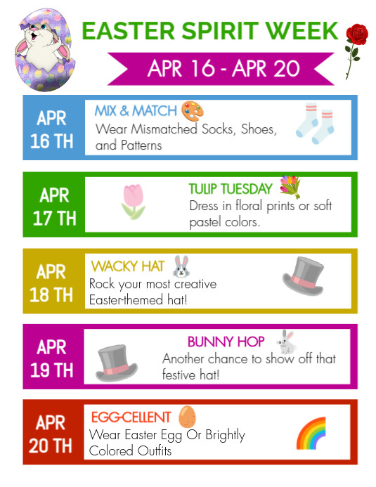 Easter Spirit week Template | PosterMyWall
