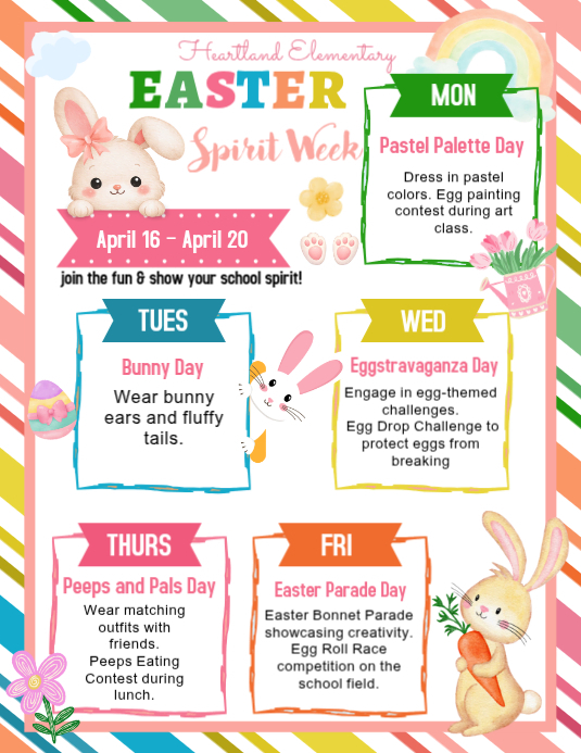 White Easter Spirit Week Flyers Template | PosterMyWall