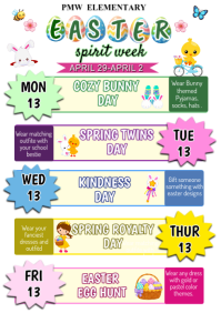 White Easter Spirit Week Flyers Template | PosterMyWall