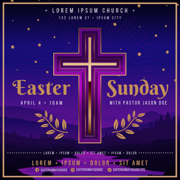EASTER SUNDAY BANNER Template | PosterMyWall