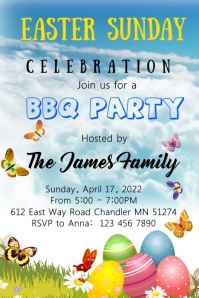 Easter Sunday BBQ Invitation Template | PosterMyWall