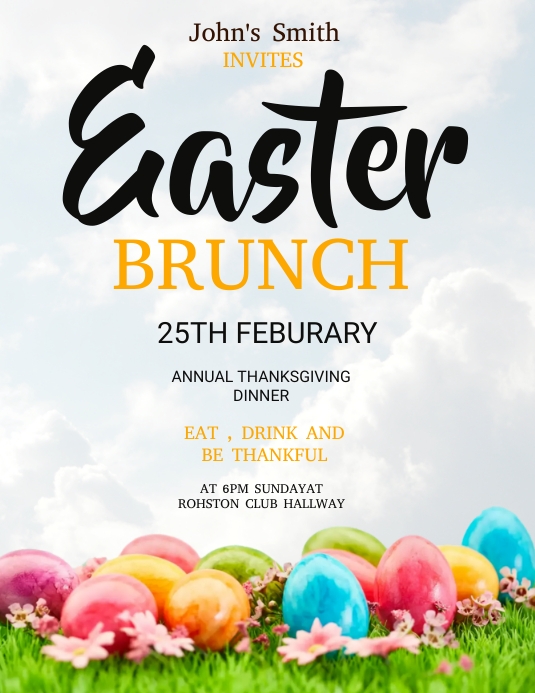 easter Sunday brunch Template | PosterMyWall