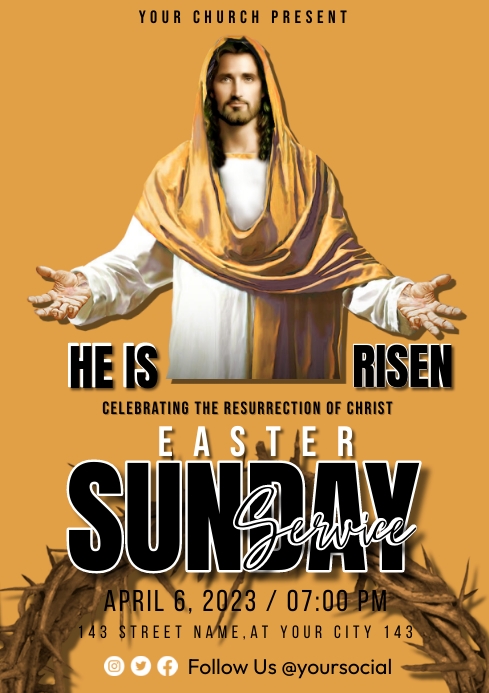 Easter Sunday Celebration Template | PosterMyWall