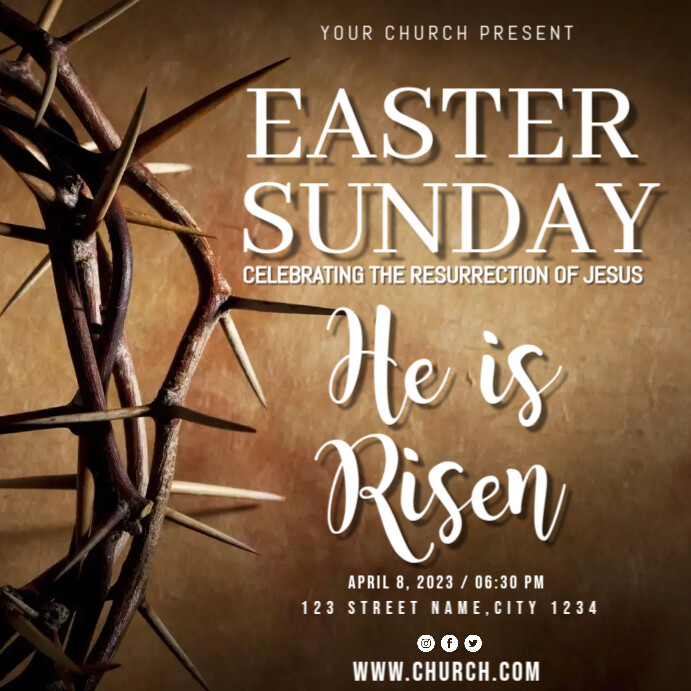 Easter Sunday Celebration Template | PosterMyWall