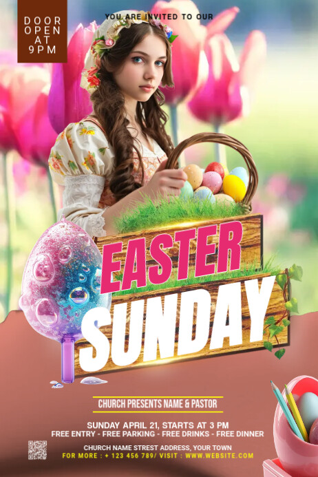 Easter Sunday Church Template | PosterMyWall