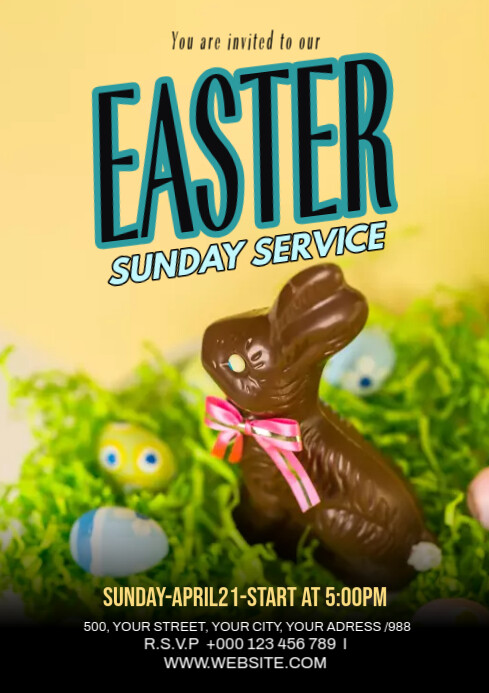 Easter Sunday Church Flyer Template | PosterMyWall