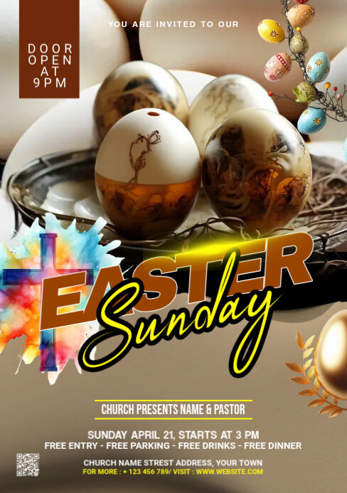 Easter Sunday Church Flyer Template | PosterMyWall