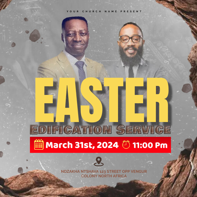 Easter sunday church flyer resurrection day Templat | PosterMyWall