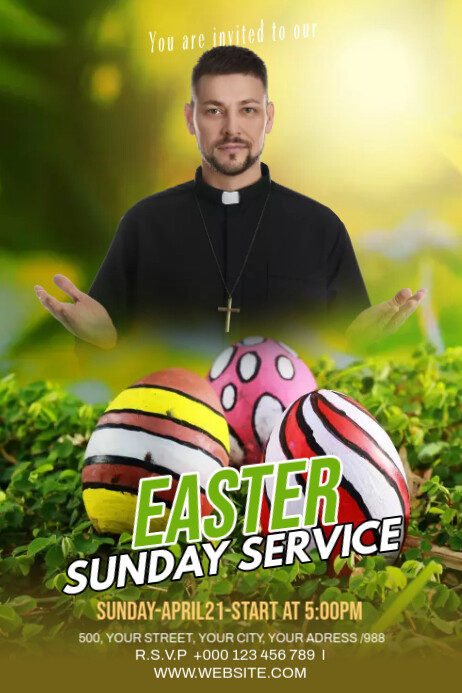 Plantilla de Easter Sunday Church Poster | PosterMyWall