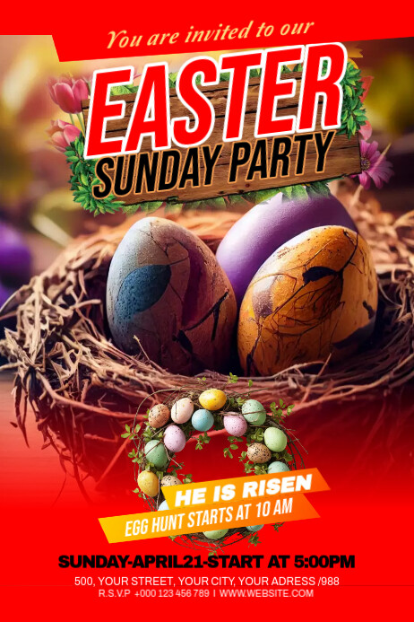 Plantilla de Easter Sunday Church Poster | PosterMyWall