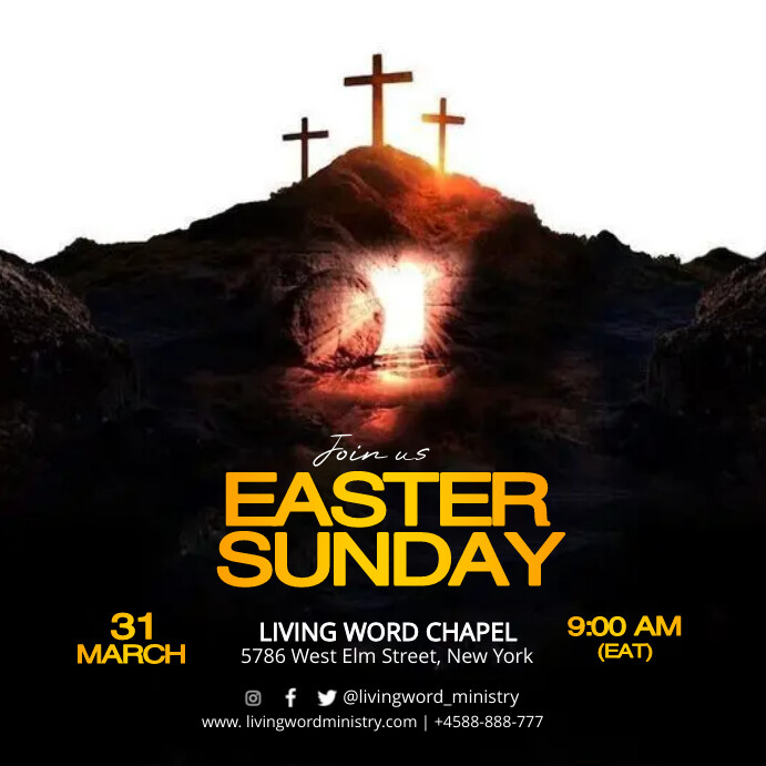 Easter Sunday church poster Template | PosterMyWall