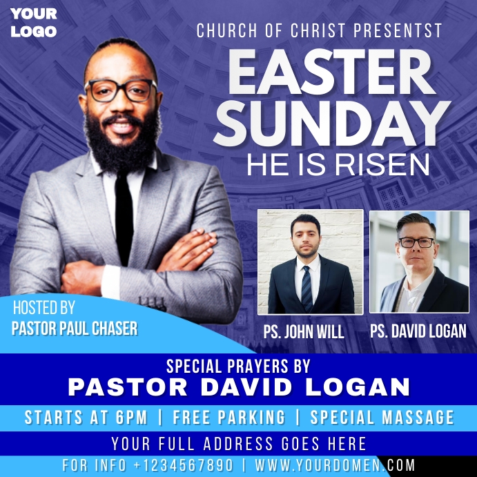 Easter Sunday church service Template | PosterMyWall