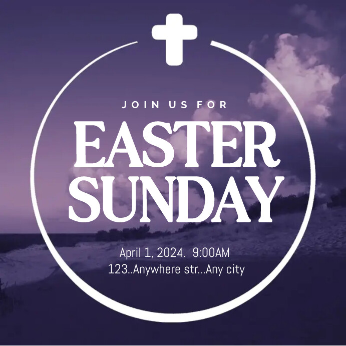 Easter Sunday church service flyer poster Template | PosterMyWall
