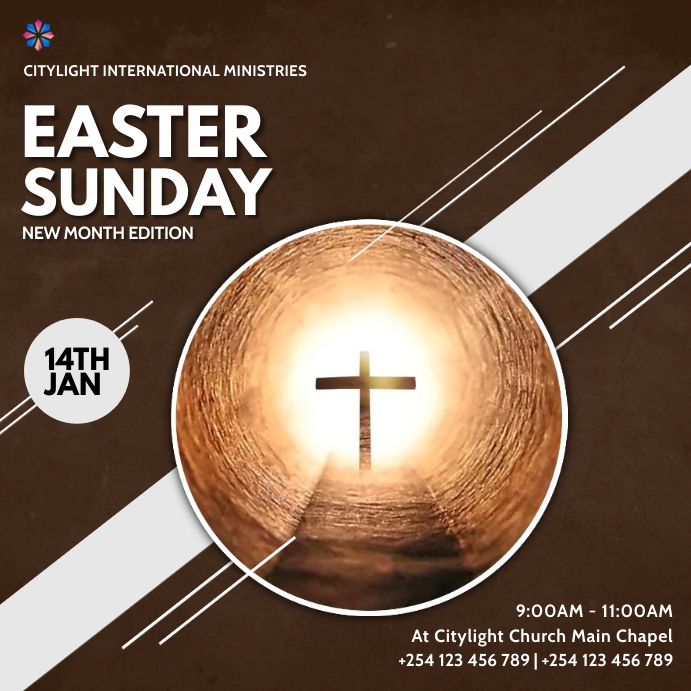 easter sunday church service flyer template | PosterMyWall
