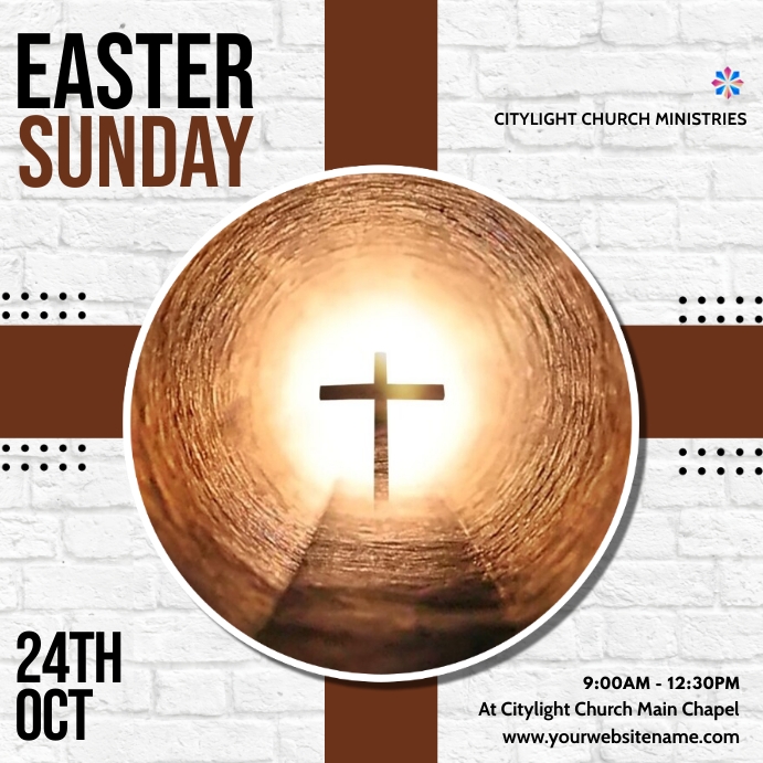 easter sunday church service flyer template | PosterMyWall