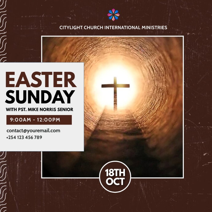 easter sunday church service flyer template | PosterMyWall