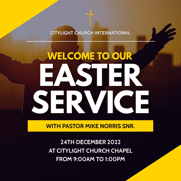 easter sunday church service flyer template | PosterMyWall