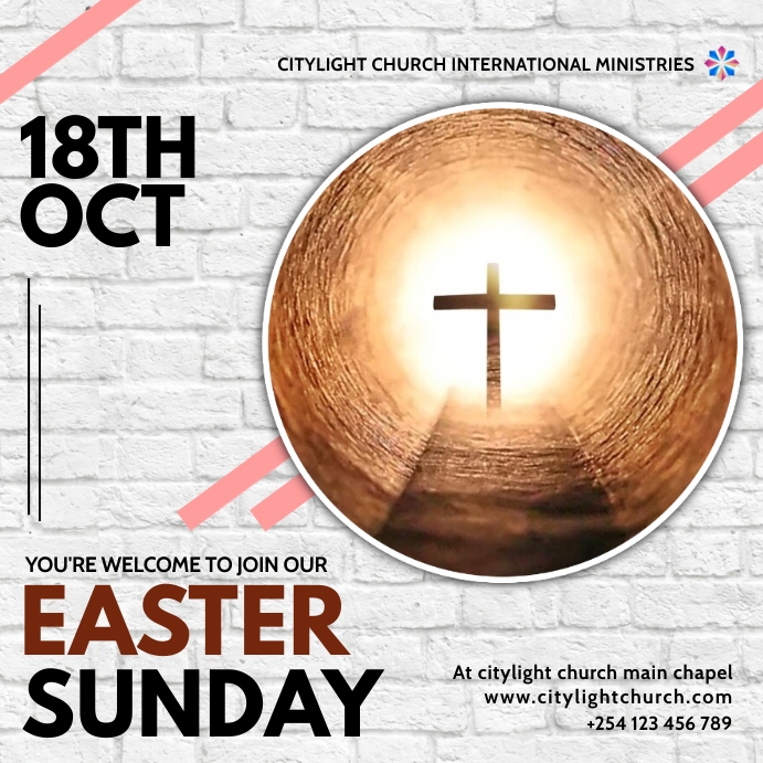 easter sunday church service flyer template | PosterMyWall