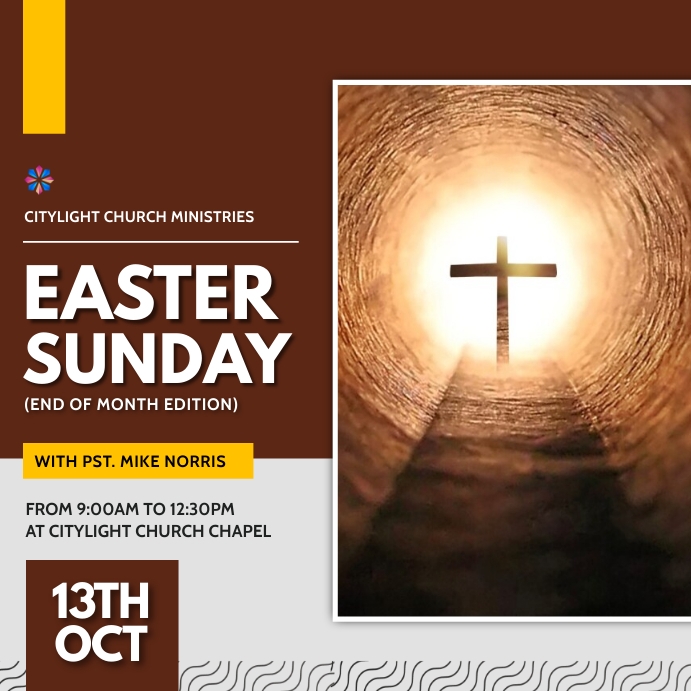 easter sunday church service flyer template | PosterMyWall