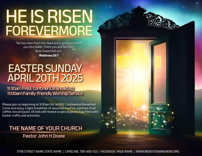 Copy of Easter Sunday Church Worship Flyer | PosterMyWall