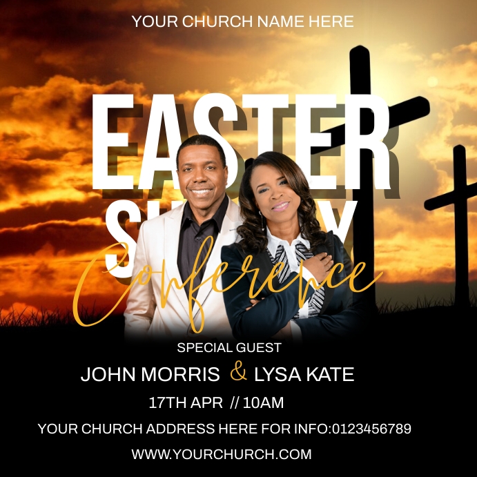 easter Sunday conference Template | PosterMyWall