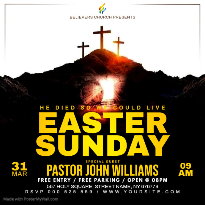 Easter sunday Template | PosterMyWall