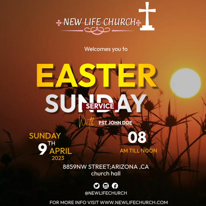 Easter Sunday Template | PosterMyWall