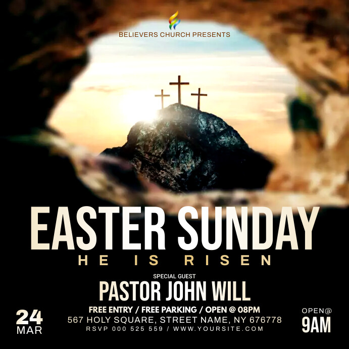 Easter sunday Template | PosterMyWall
