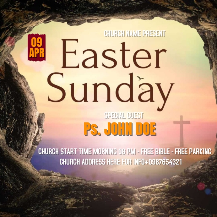 Plantilla de Del Domingo de Pascua | PosterMyWall