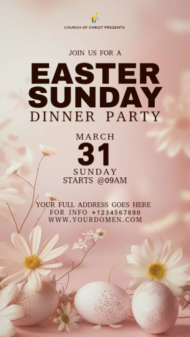 Easter sunday dinner party Template | PosterMyWall