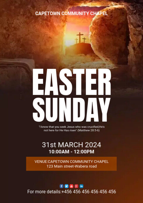 easter sunday flyer template | PosterMyWall