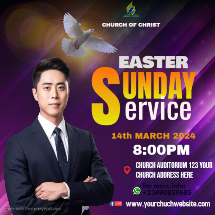 EASTER SUNDAY FLYER TEMPLATE | PosterMyWall