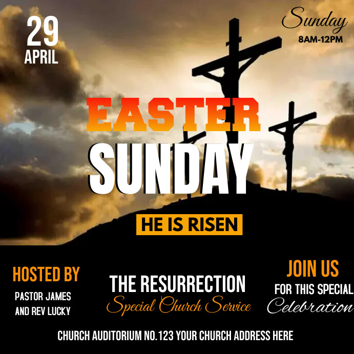 EASTER SUNDAY FLYER TEMPLATE เทมเพลต | PosterMyWall