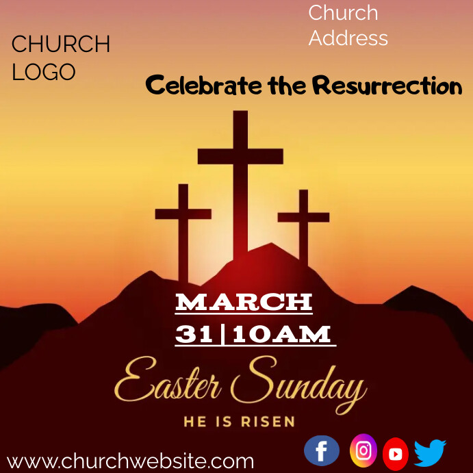 Easter sunday flyer template | PosterMyWall