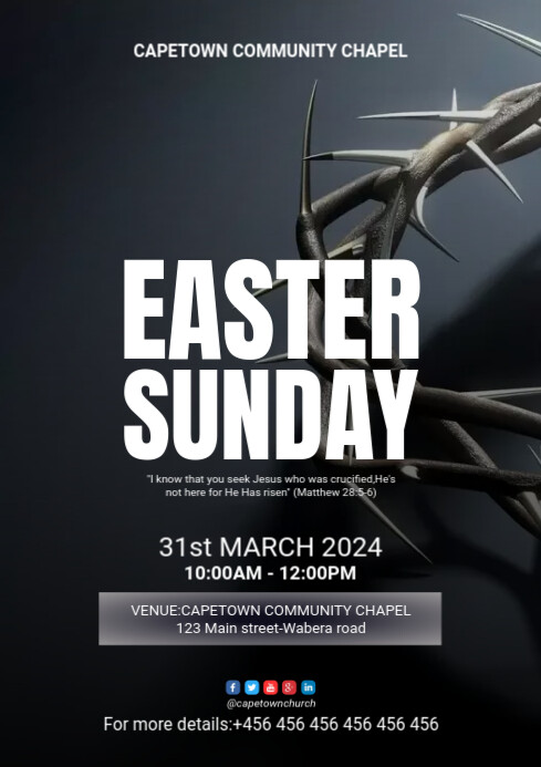 Plantilla de easter sunday flyer template | PosterMyWall