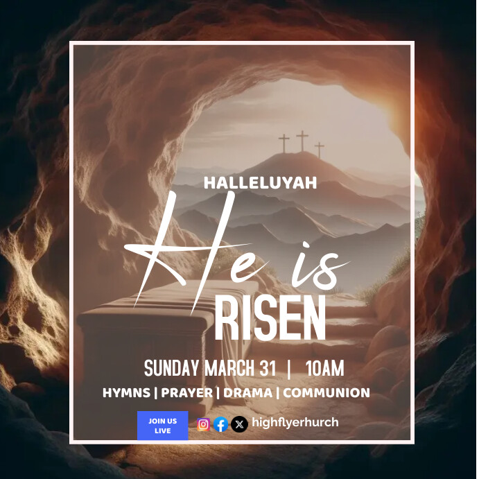 Easter Sunday he is risen Template | PosterMyWall