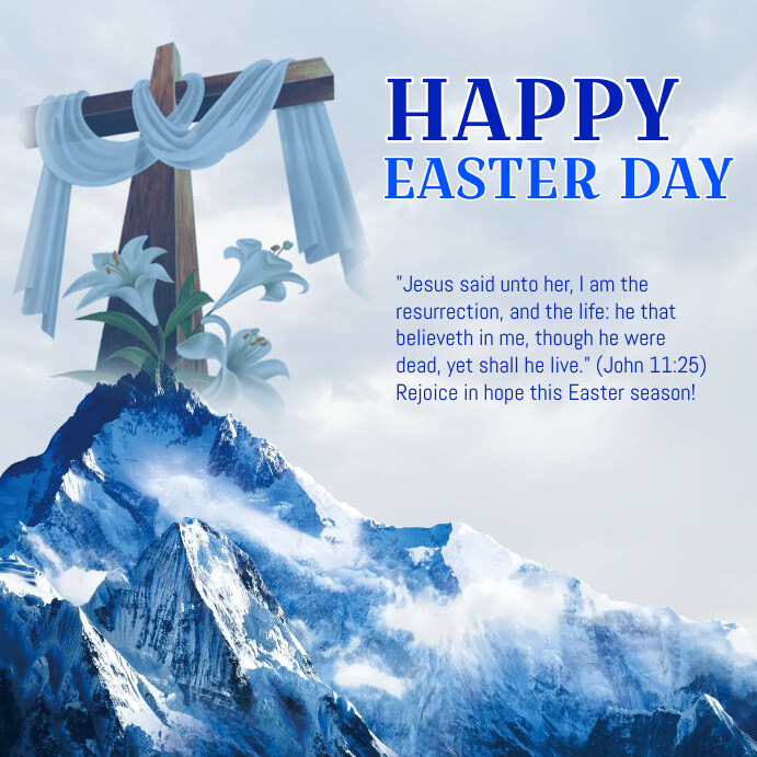 Easter Sunday He Is Risen Instagram Post Template | PosterMyWall