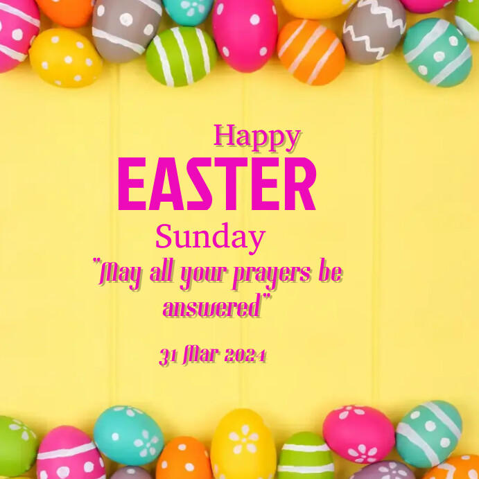 Easter Sunday Instagram post 2024 Template | PosterMyWall