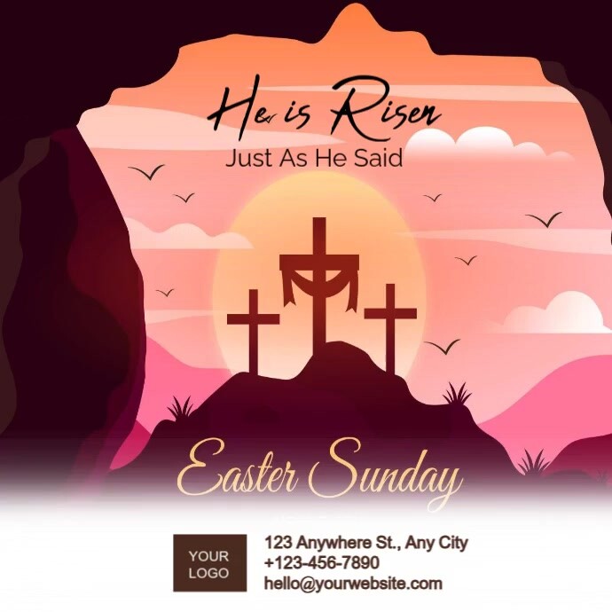 Easter Sunday jesus is risen free editable template | PosterMyWall