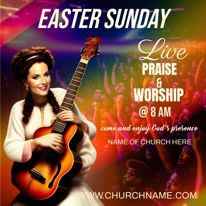 Copy of Easter Sunday Live Worship | PosterMyWall